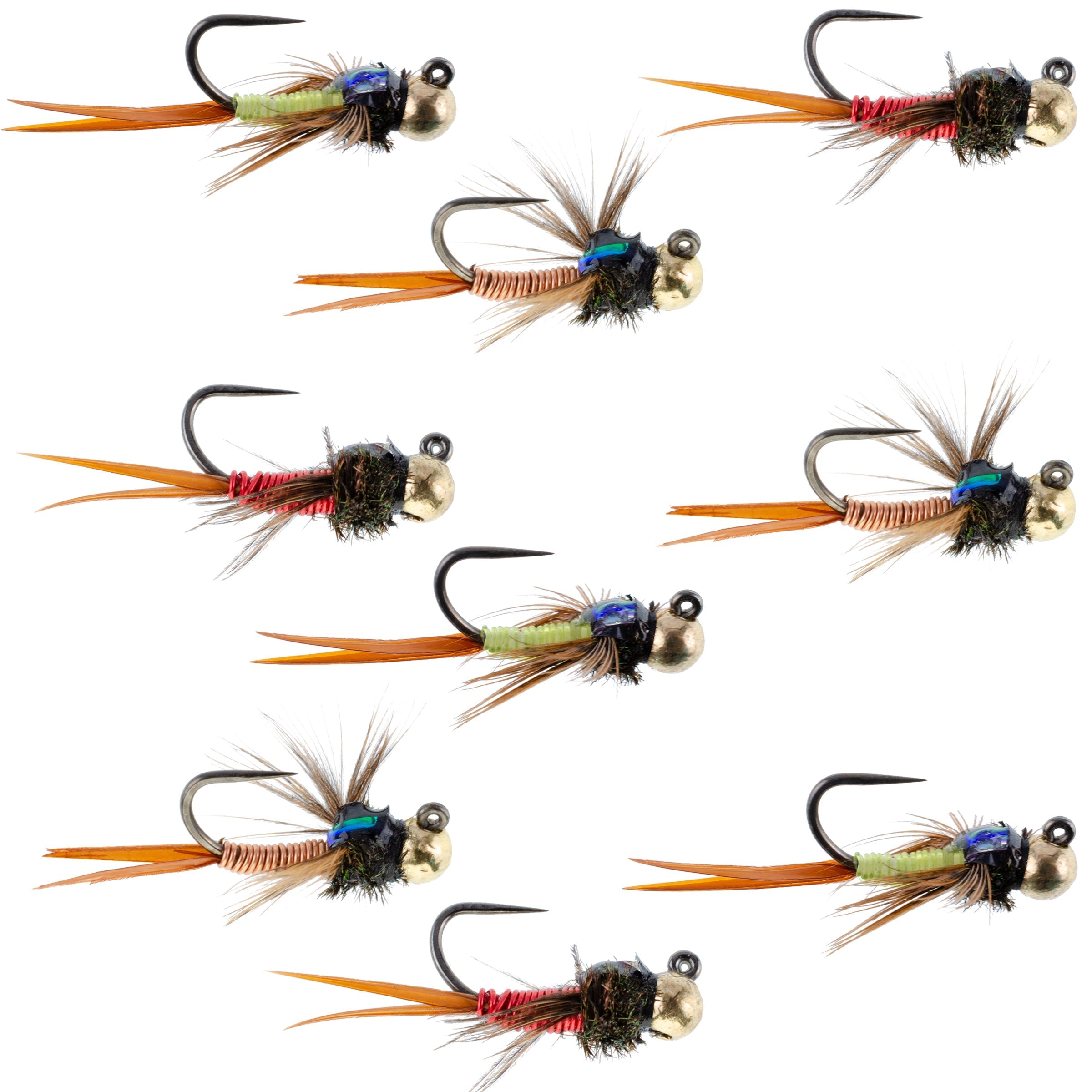 Tactical Tungsten Bead Head Copper John Euro Nymph Assortment Fly Fish ...