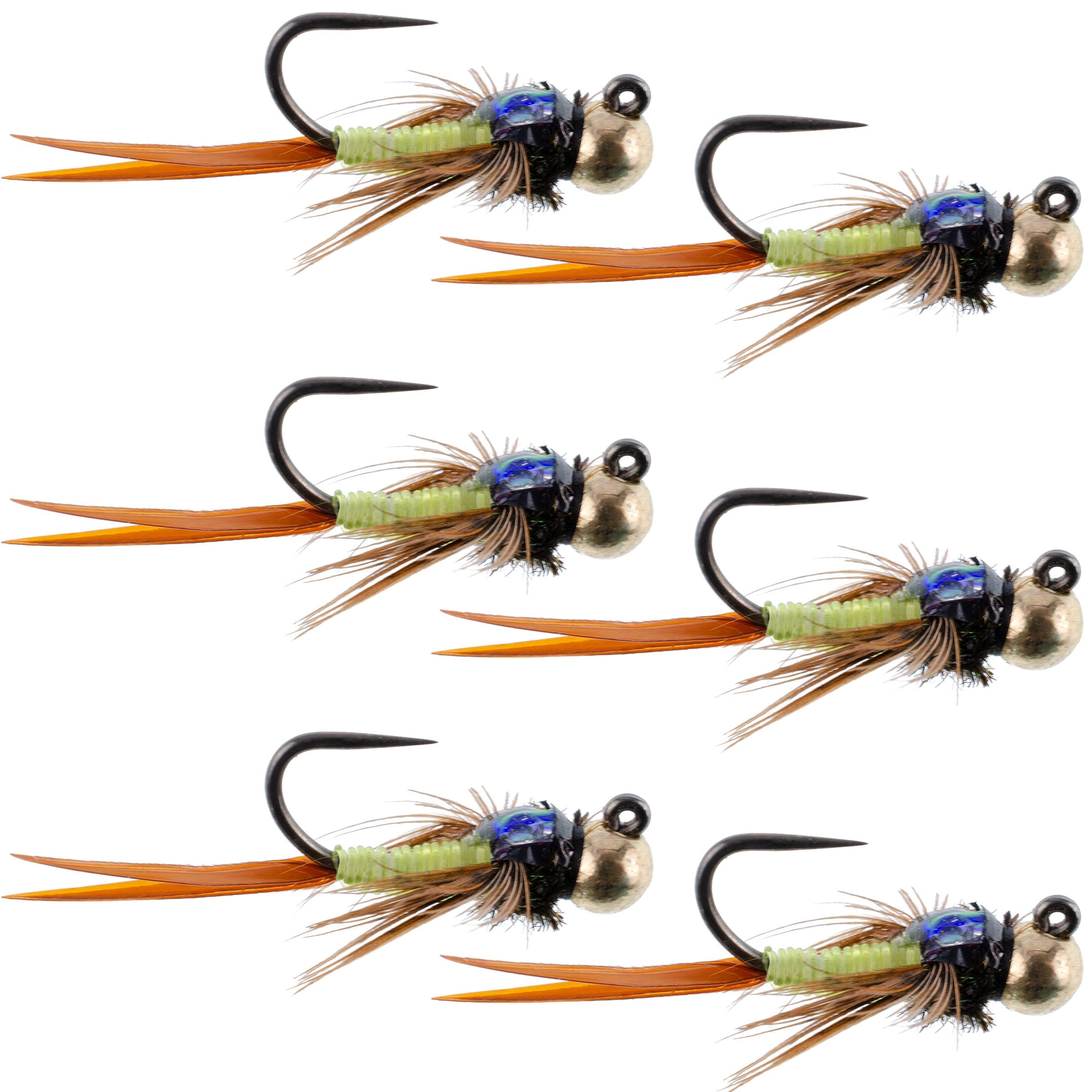 Tungsten Bead Tactical Jig Copper John Chartreuse Czech Nymph Euro Nym ...