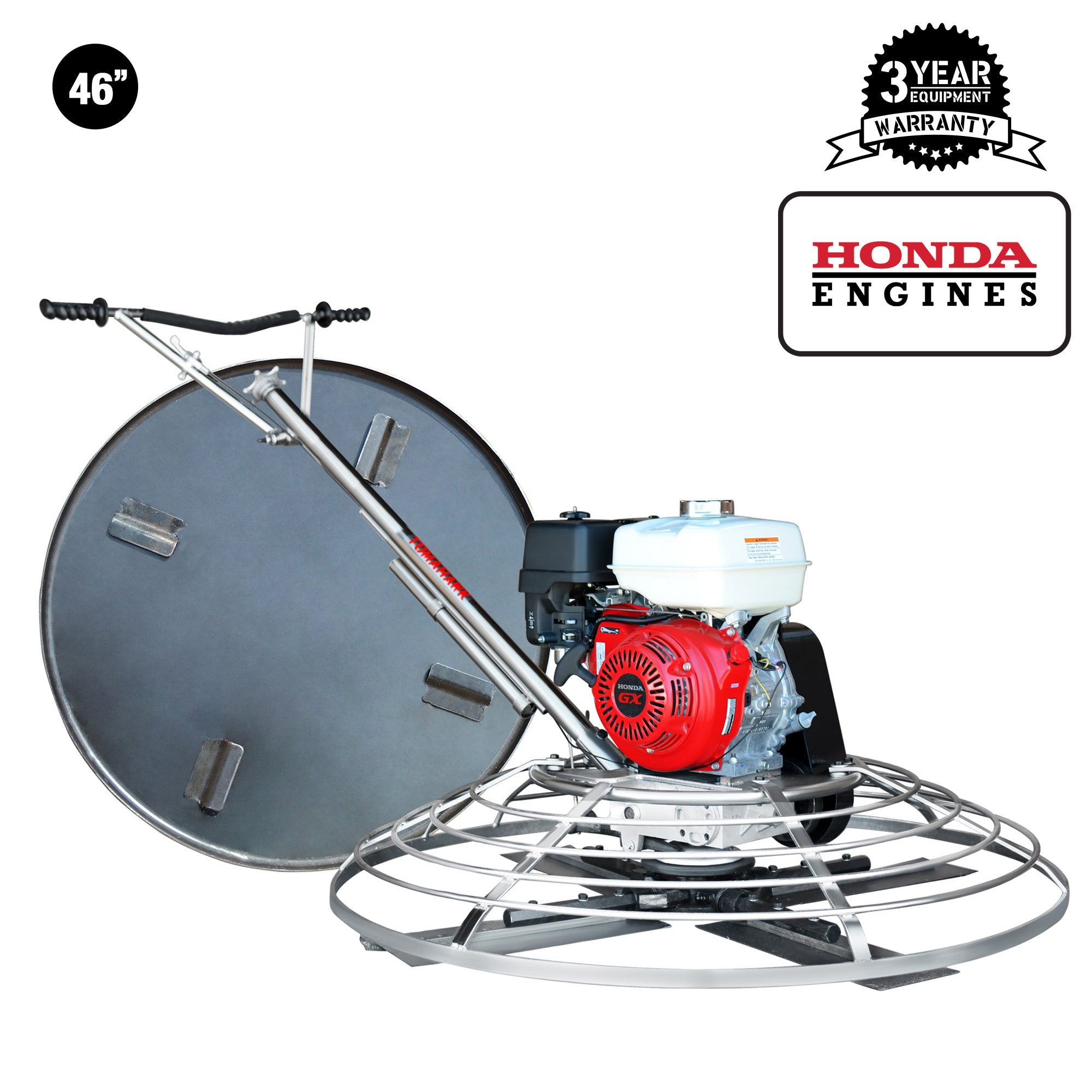 46" Concrete Power Trowel 8.5HP Honda Combo Blades and Float Pan Cemen ...